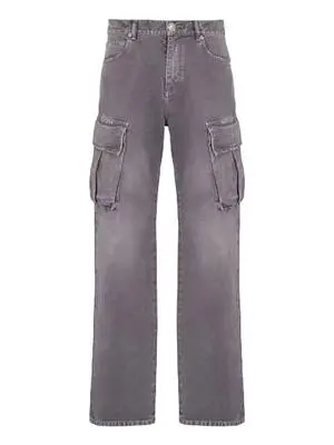 BALMAIN PARIS Large Cargo Jeans - Gray