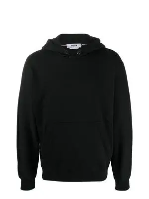 MSGM Embroidered Logo Cotton Hoodie - Black