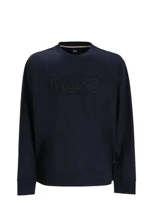 Hugo Boss C Soleri 214 Crewneck Sweatshirt With Embossed Logo - Blue