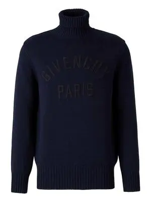 Givenchy Ribbed Turtleneck Sweater With Applique - Blue