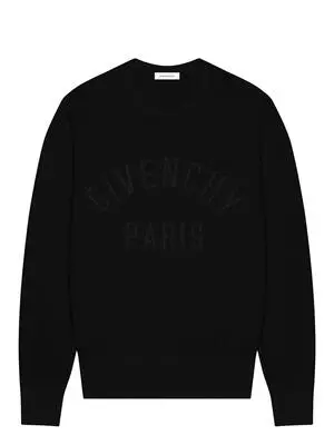 Givenchy Crew Neck Sweater With Embroidered Logo - Black