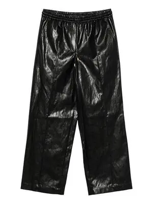 Michael Kors Faux Leather Wide Leg Pants - Black
