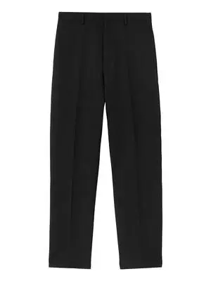 JIL SANDER Wool Gabardine Tapered Trousers - Black