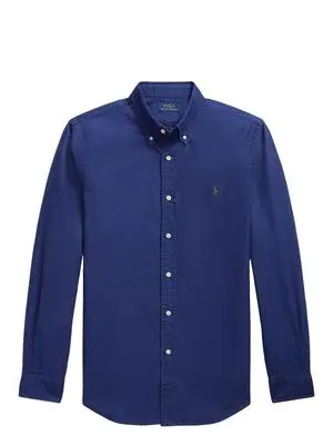 Polo Ralph Lauren Long Sleeve Button-down Shirt With Embroidered Logo - Blue