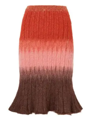 Fendi Gradient Knit Midi Skirt - Pink