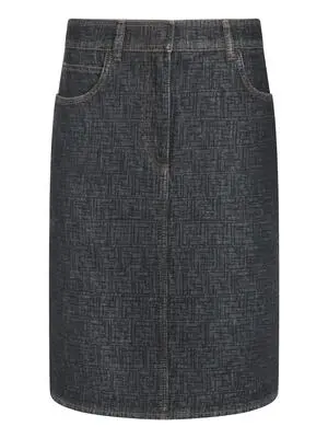 Fendi Ff Denim Skirt - Blue