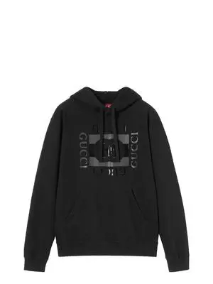 Gucci Cotton Jersey Hoodie With Graphic Print - Black