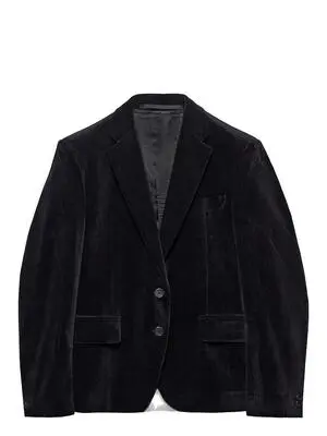 Prada Single-breasted Velvet Blazer - Black