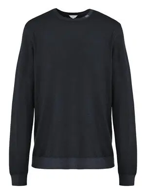 Malo Fine Knit Cashmere Crew Neck Pullover - Blue