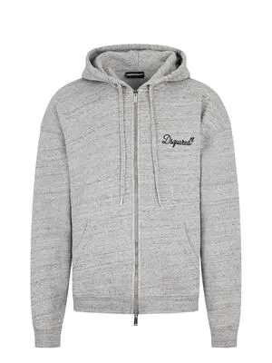 Dsquared2 Zip Hoodie With Logo Detail - Gray