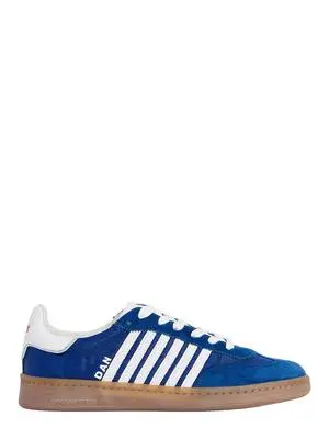Dsquared2 Leather And Suede Lace-up Sneakers - Blue