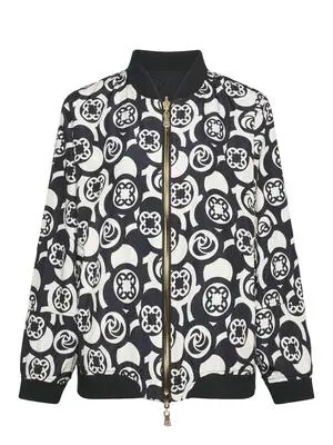 ELENA MIRO` ELENA MIRO` Printed Zip-Up Bomber Jacket