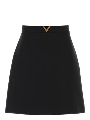 Valentino Garavani A-line Skirt With V-detail - Black