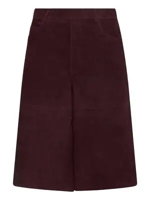 Marella Suede Tailored Shorts - Brown