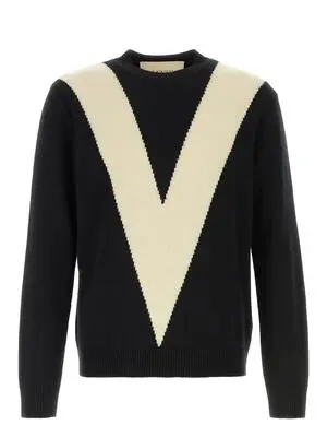 Valentino Garavani V-logo Crew Neck Sweater - Black