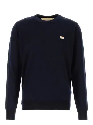 Valentino Garavani Crew Neck Sweater With Logo Detail - Blue