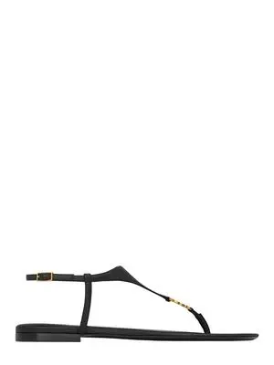 Saint Laurent Cassandra 05 Flat Sandals - Black