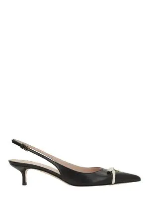 Valentino Garavani Slingback Heels With Bow Detailing - Black