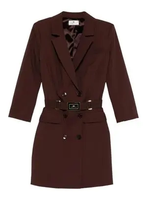 Elisabetta Franchi Belted Blazer Dress - Brown