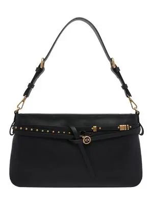 Pinko Mini Belt Bag With Antique Gold Details - Black