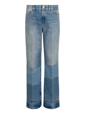Seafarer Patchwork Wide Leg Jeans - Blue