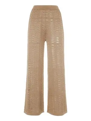Malo Wide Leg Trousers - Beige