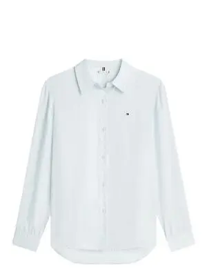 Tommy Hilfiger Linen Relaxed Long Sleeve Shirt - Blue