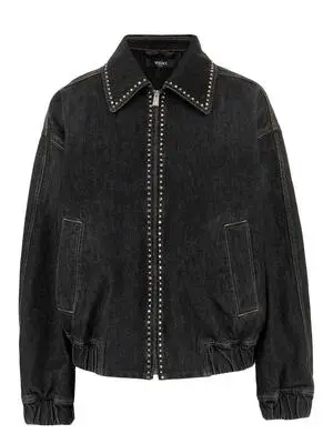 Versace Embellished Denim Jacket - Black