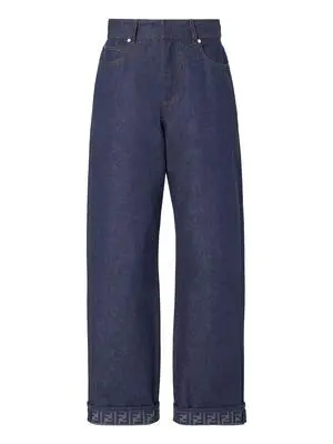 Fendi Ff Reverse Denim Jeans - Blue