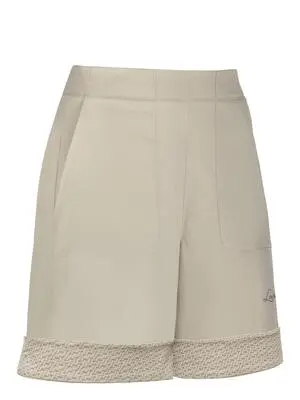 LAMUNT Beige Long Skirt With White Hem Detail - Brown