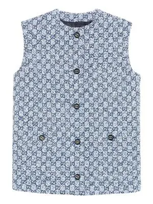 Gucci Multicolor Gg Tweed Vest - Black