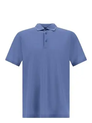 Herno Voile Crepe Jersey Polo - Blue