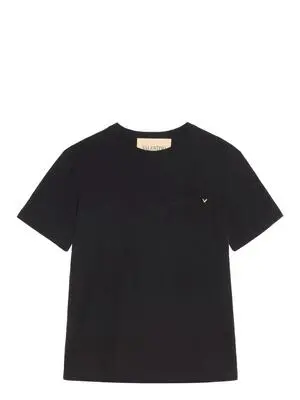 Valentino Garavani T-shirt Jersey Vgold - Black