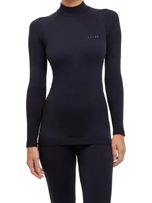 Falke Ribbed Turtleneck Long Sleeve Pullover - Black