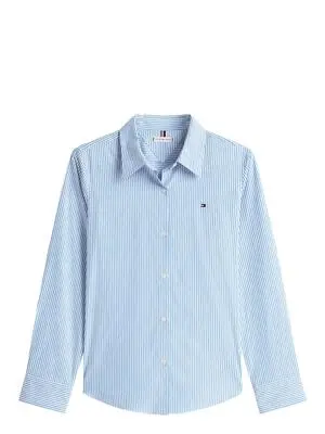 Tommy Hilfiger Striped Cotton Button-up Shirt - Blue