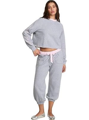 Pink PINK Elle Campus Fleece Capri Sweatpants Grey