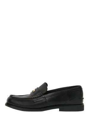 KARL LAGERFELD Karl Lagerfeld Black Leather Penny Loafers