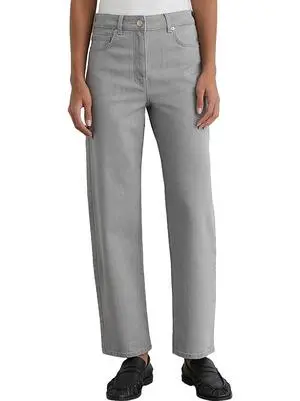 REISS Selin High Rise Ankle Straight Jeans - Grey