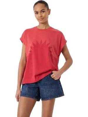 HUSH Sunburst Graphic Short Sleeve T-shirt - Ruby Red