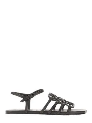 Loewe Petal Anagram Leather Sandals - Brown