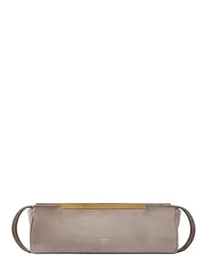 Khaite Donna Suede Clutch - Gray