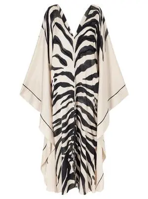 ANDRES OTALORA Zawadi Del Sol Printed Satin Maxi Dress - Multi