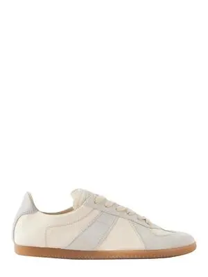 MAISON MARGIELA Replica Suede-trimmed Textured-leather Sneakers - Neutrals