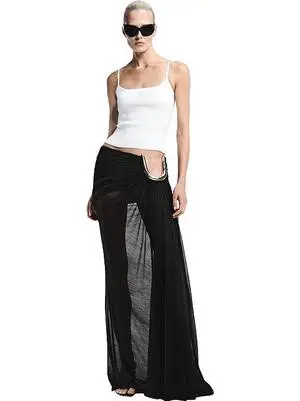 REVOLVE LOS ANGELES Maxi Skirt With Sculptural Hardware - Black