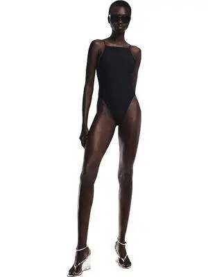 REVOLVE LOS ANGELES Basile Bodysuit With High Neck And Open Back - Black