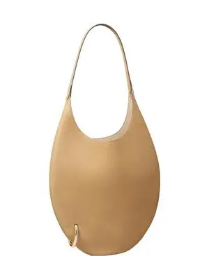 Tory Burch Pierced Nubuck Soft Shoulder Bag - Stone