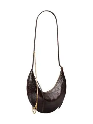 Tory Burch Pierced Croc-embossed Leather Crossbody Bag - Coco