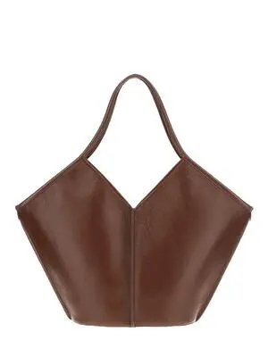 Hereu Calella Distressed Leather Tote Bag - Marrone