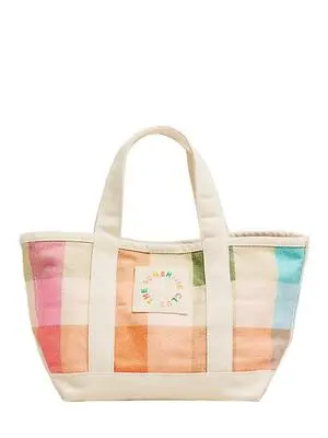 SUNSHINE TIENDA Mini Rainbow Plaid Canvas Tote - Multi Plaid