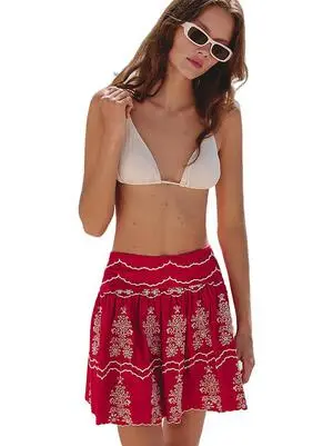 SNDYS. Sky Mini Skirt - Red
